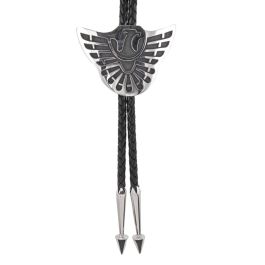 SILVER EAGLE BOLO TIE BY ANDERSON KOINVA (HOPI)